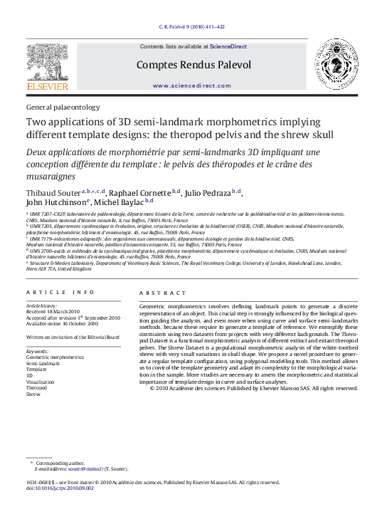 (PDF) Two applications of 3D semi-landmark morphometrics implying ...
