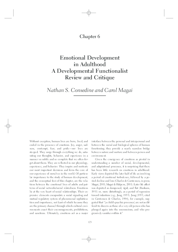 (PDF) Consedine, N. S. & Magai, C. (2006). Emotion development in ...