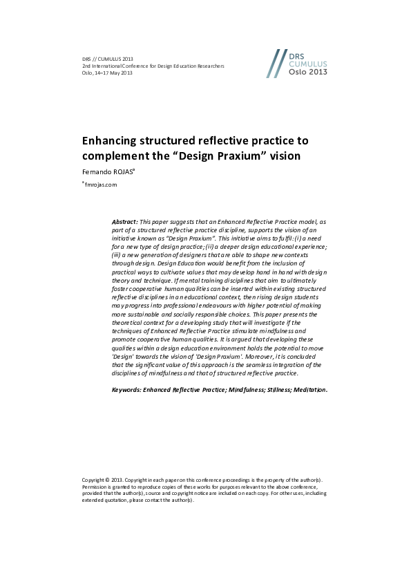 (PDF) Enhancing structured reflective practice to complement the ...