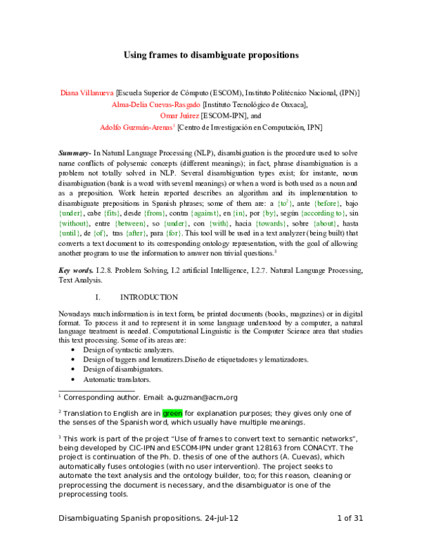 (DOC) 200. Using frames to disambiguate prepositions