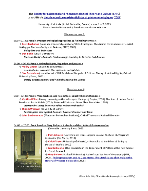 (PDF) Panel « Veganarchism and Paleoethics : Equality beyond Species