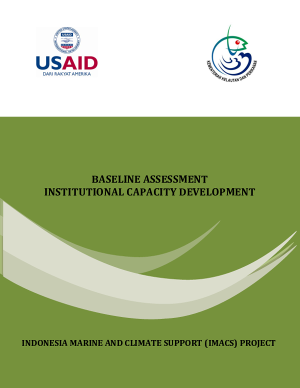 Baseline Assessment Institutional Capacity Development of Indonesia ...