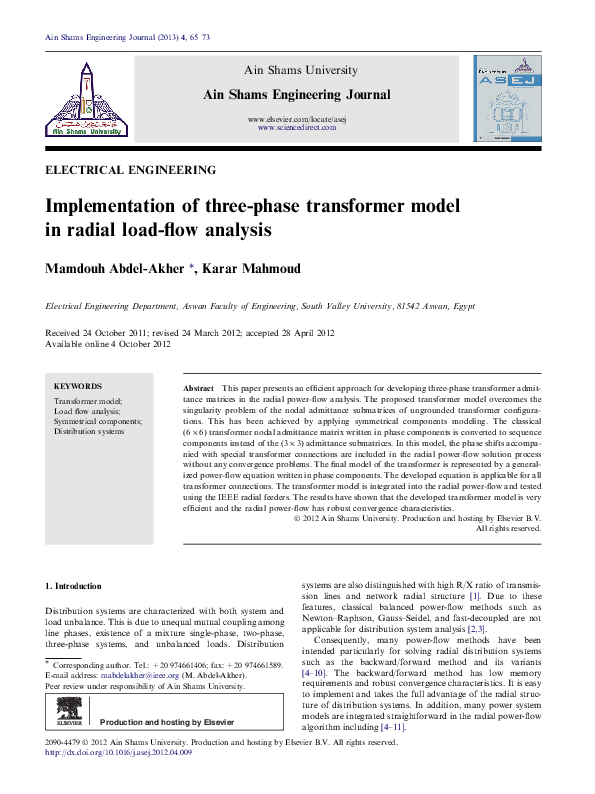 (PDF) Implementation of Three-Phase Transformer Model in Radial Load ...