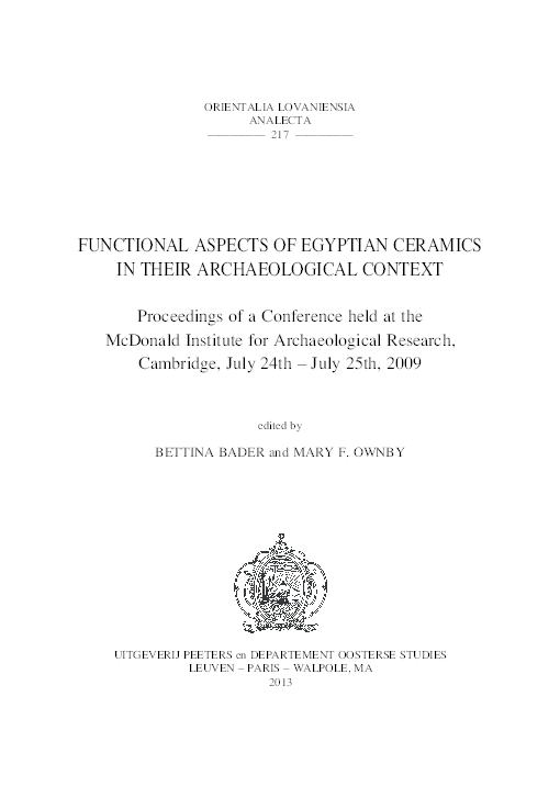 (PDF) Domestic and Votive Pottery from Giza. A View From Heit El-Ghurab ...