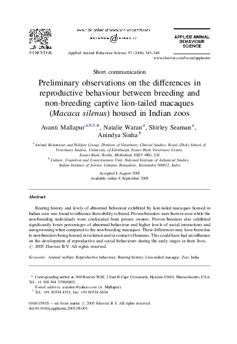 (PDF) Preliminary observations on the differences in reproductive ...