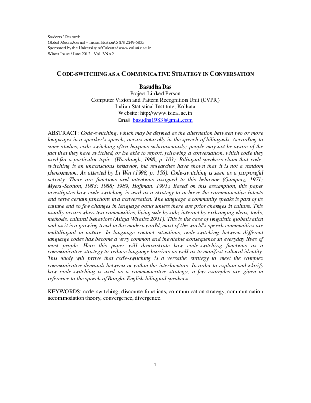 conversational code switching