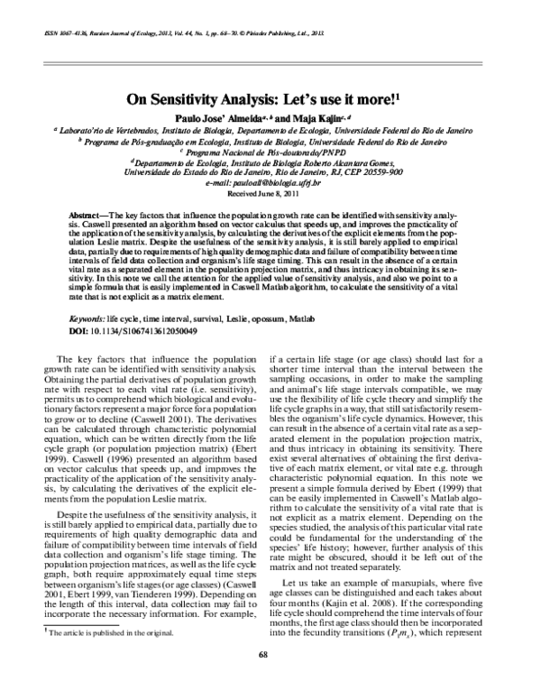 (PDF) On Sensitivity Analysis: Let’s use it more!