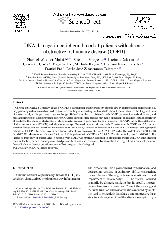 (PDF) DNA damage in peripheral blood of patients with chronic ...