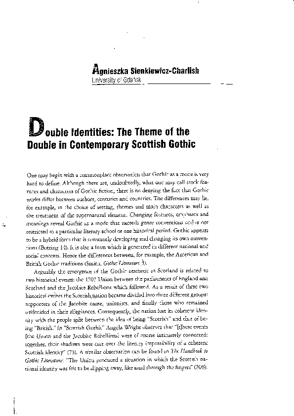 (PDF) Double Identities: The Theme of the Double in Contemporary ...