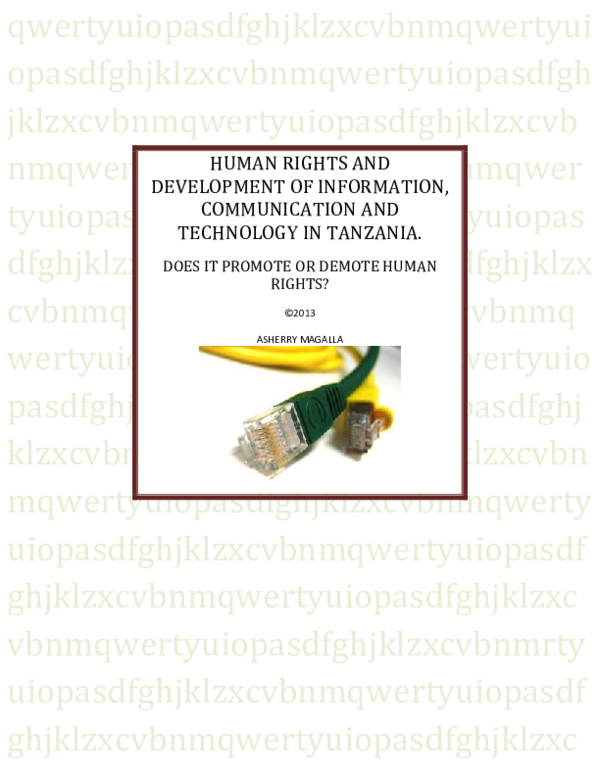 (PDF) HUMAN RIGHTS AND THE DEVELOPMENT OF ICT IN TANZANIA: DOES IT ...