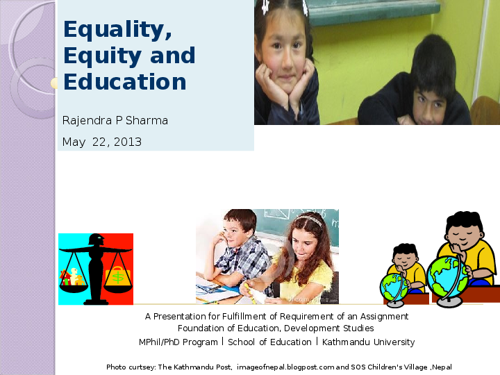 (PPT) A Presentation on Equality and Equity in Education