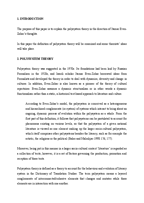 (DOC) Polysystem Theory