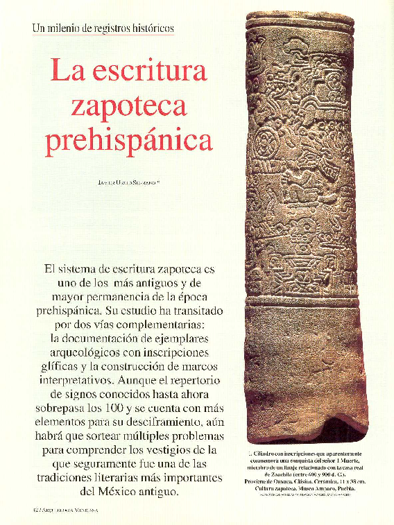 (PDF) La Escritura Zapoteca Prehispánica