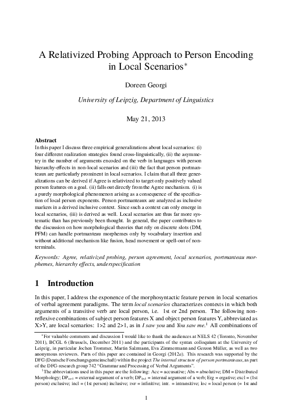 Pdf Relativized Probing In Person Encoding