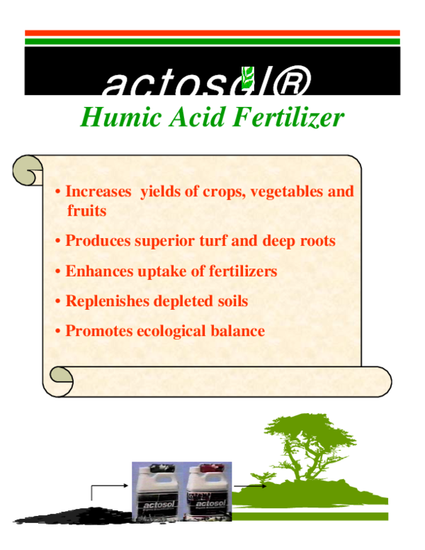 (PDF) Actosols, Humic and Fulvic acid Fertilizer
