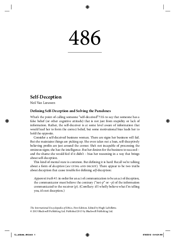 (PDF) Self-Deception