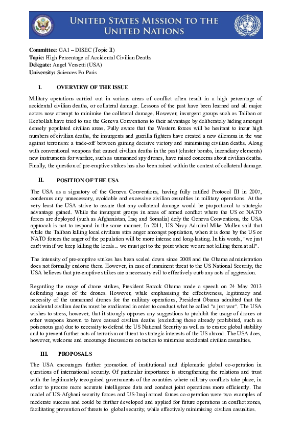 (PDF) High Percentage of Accidental Civilian Deaths - Position Paper of ...