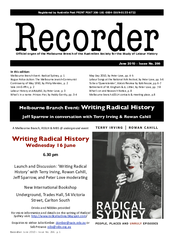 (PDF) “Rogue police action: The Melbourne-Jewish Communist Controversy ...