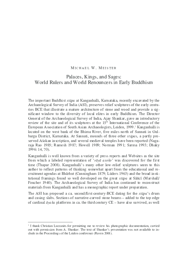 (PDF) Palaces, Kings, and Sages: World Rulers and World Renouncers in ...