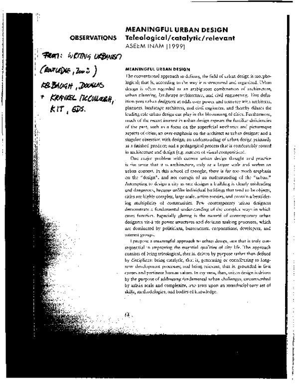 (PDF) Book Chapter: Meaningful Urban Design