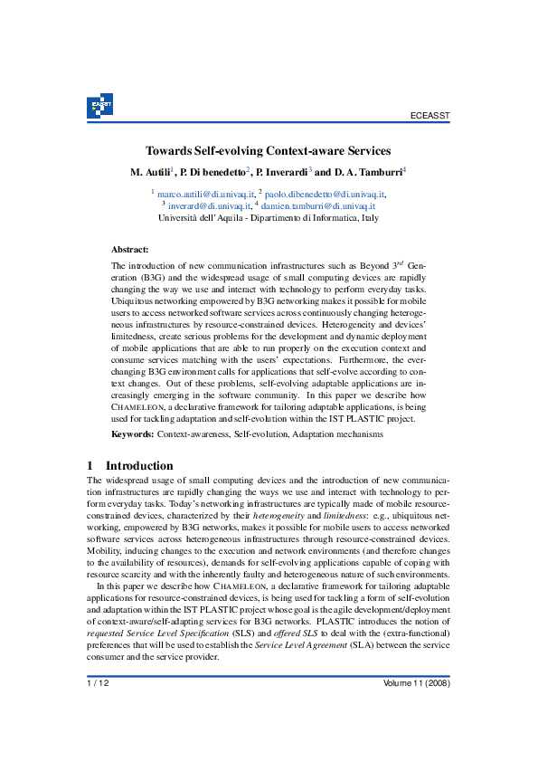 Towards Self-Evolving Context-Aware Services