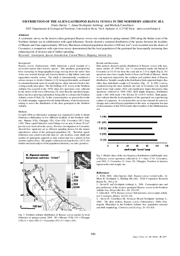 (PDF) Distribution of the alien gastropod Rapana venosa in the northern ...