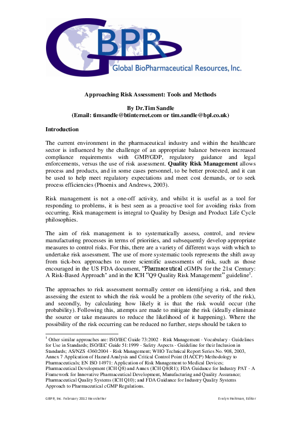 (PDF) Environmental Monitoring Risk Assessment