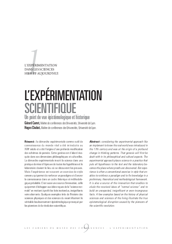 la démarche expérimentale scientifique