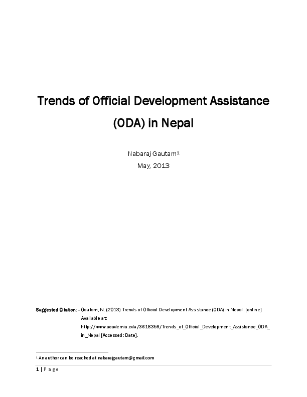 (PDF) Trends of Official Development Assistance (ODA) in Nepal