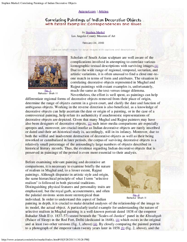 (PDF) Correlating Paintings of Indian Decorative Art Objects with ...