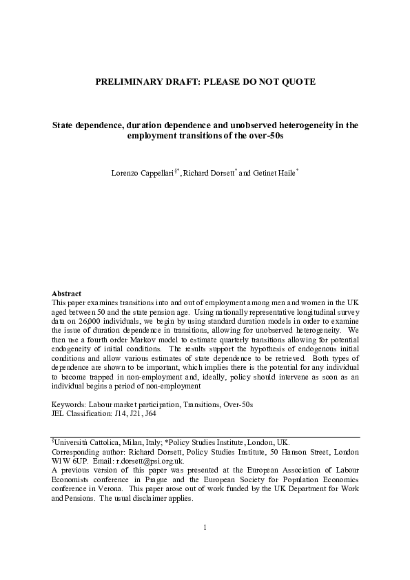 (PDF) PRELIMINARY DRAFT: PLEASE DO NOT QUOTE