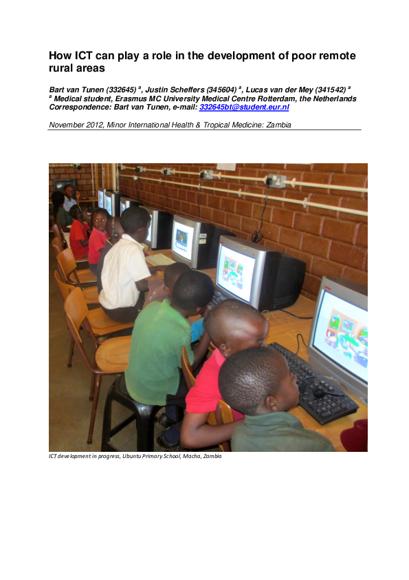 (PDF) How ICT can play a role in the development of poor remote rural areas