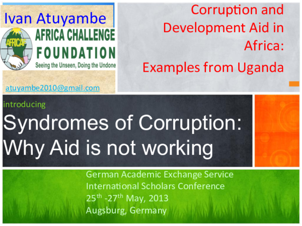 Corruption and Development Aid in Africa