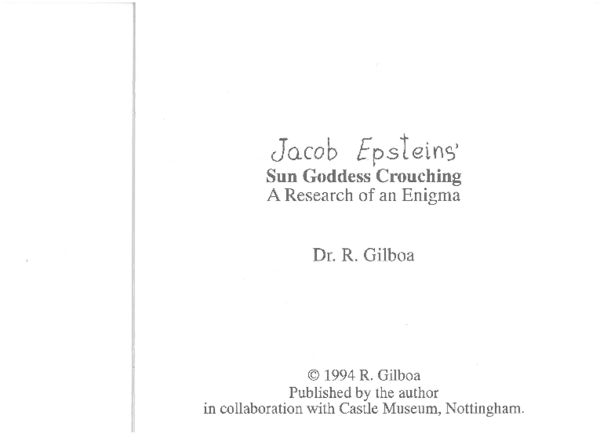 (PDF) Jacob Epstein's "Sun Goddess Crouching"