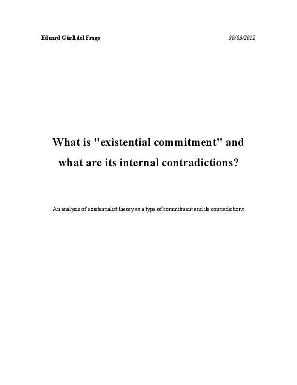 (PDF) What is "existential commitment" and what are its internal ...