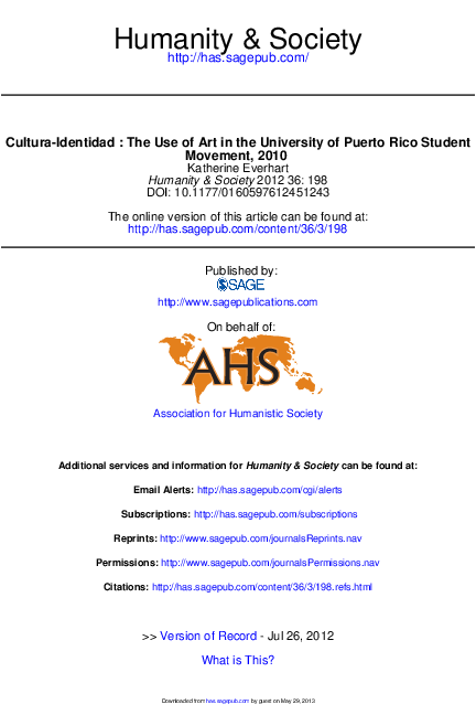 (PDF) Cultura=Identidad: The Use of Art in the University of Puerto ...