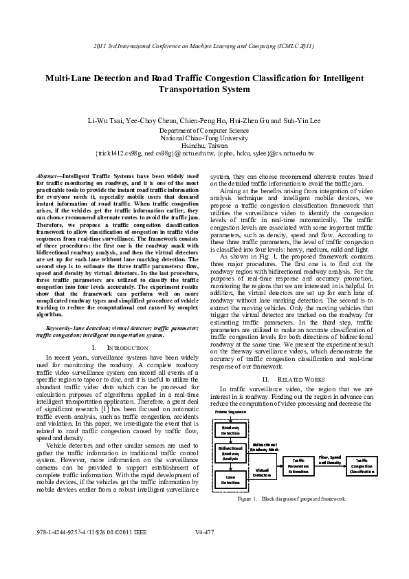 Pdf Multi Lane Detection And Road Traffic Congestion Classification