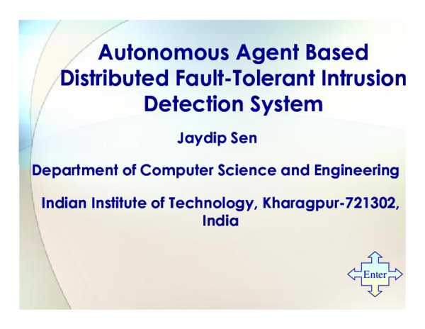 (PDF) Autonomous Agent–Based Distributed Fault-Tolerant Intrusion Detection System