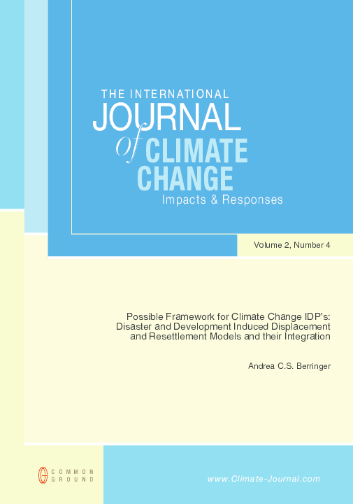 (PDF) Possible Framework for Climate Change IDP’s: Disaster and ...