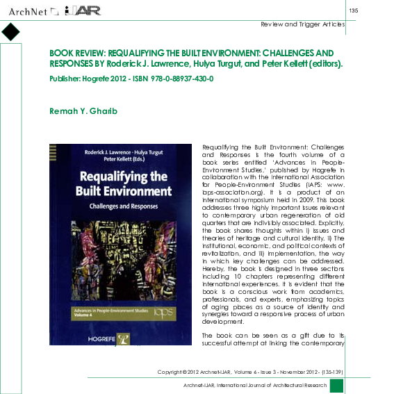 (PDF) Requalifying the Built Environment: Challenges and Responses