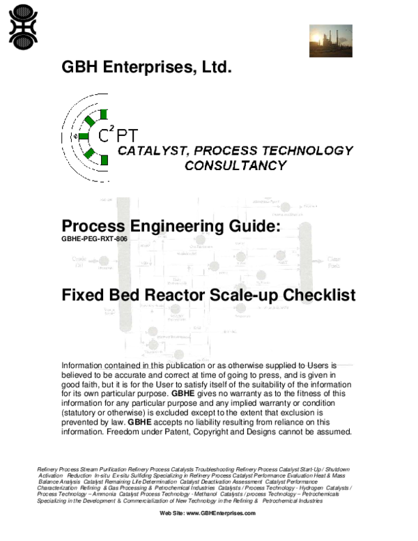 (PDF) Fixed Bed Reactor Scale-up Checklist