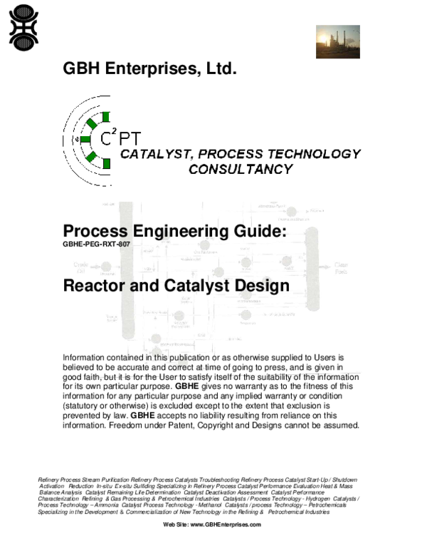 (PDF) Reactor and Catalyst Design