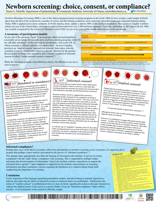 (PDF) Newborn screening: choice, consent, or compliance? (poster CPHA)
