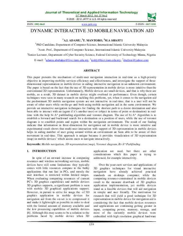 (PDF) Dynamic Interactive 3D Mobile Navigation Aid