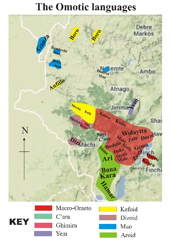 (PDF) Map of Omotic languages
