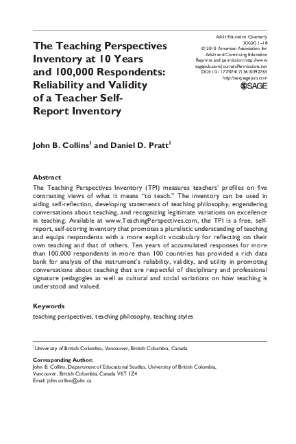 (PDF) The Teaching Perspectives Inventory (TPI)