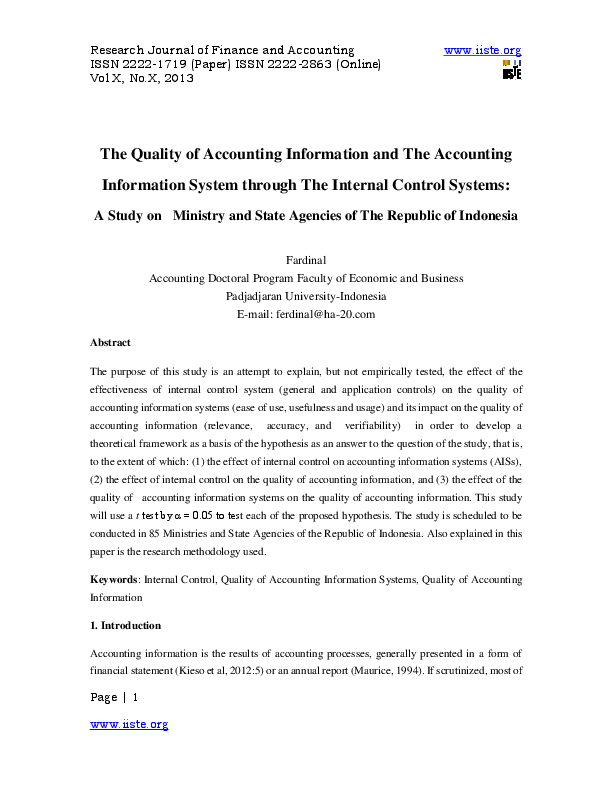 (DOC) The Quality of Accounting Information and The Quality of ...