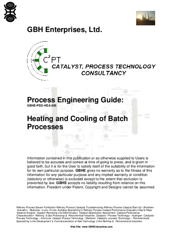 (PDF) Heating and Cooling of Batch Processes