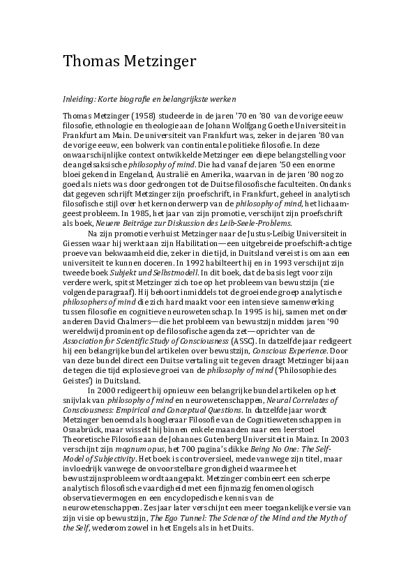 (DOC) Thomas Metzinger