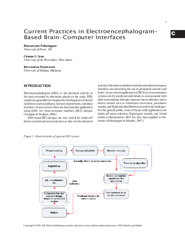 Pdf Current Practices In Electroencephalogram Based Brain Computer Interfaces